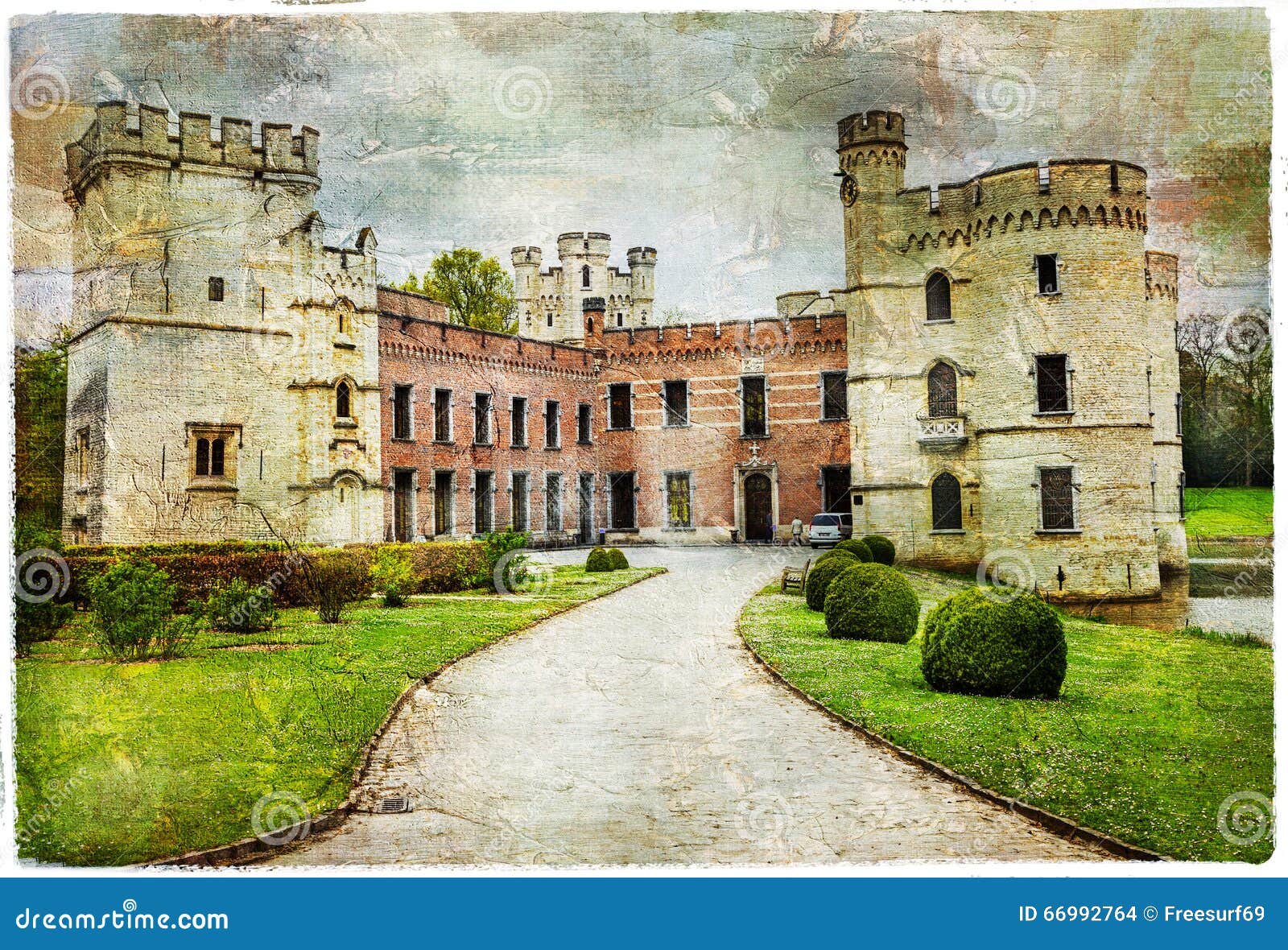 Medieval Castles Of Germany - Burresheim In Rhein Valle Stock ...