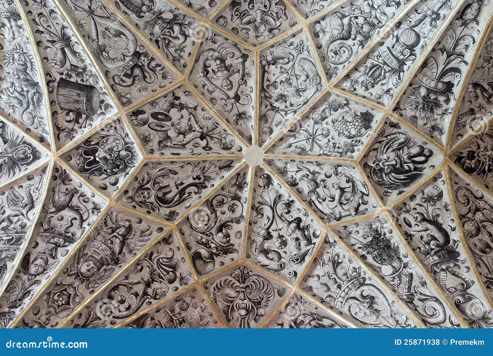 Medieval Ceiling Decoration Stock Photo - Image of ceiling, ornament ...