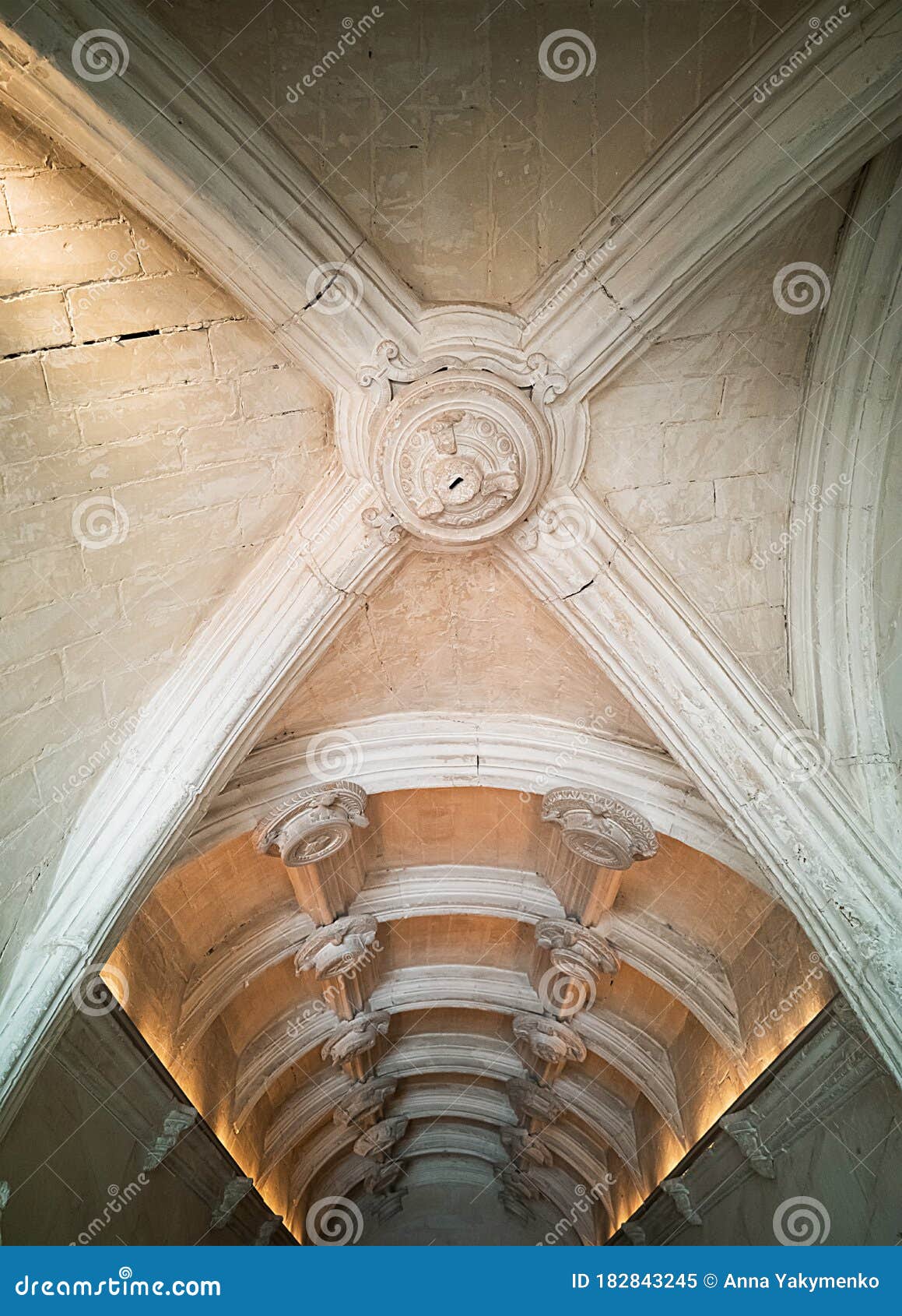 Medieval Ceiling with Vaults. Gothic Architecture Element Stock Image ...