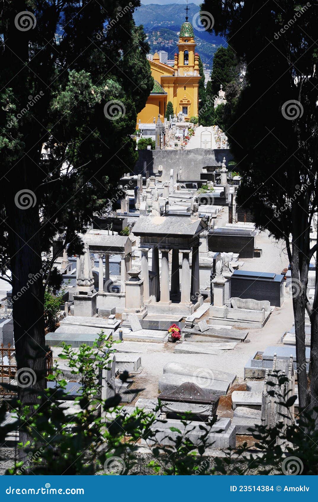 Medieval cemetery in Nice, stock photo. Image of tombs - 23514384