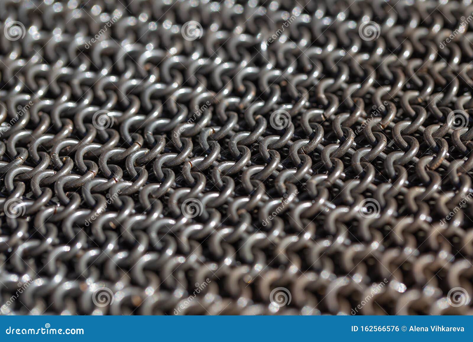 Medieval Chain Mail. Weave Iron Rings Linked Together Stock Photo ...