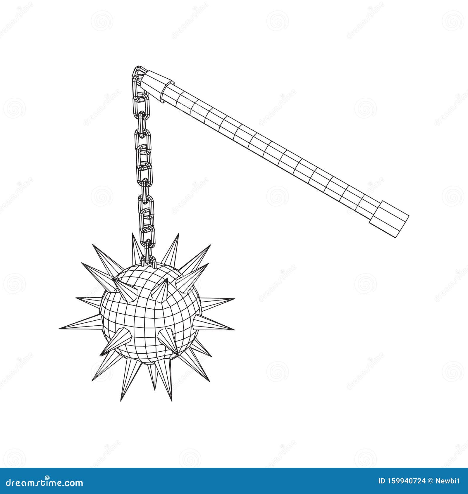 Medieval Chained Mace Ball. Stock Vector - Illustration of bloody ...