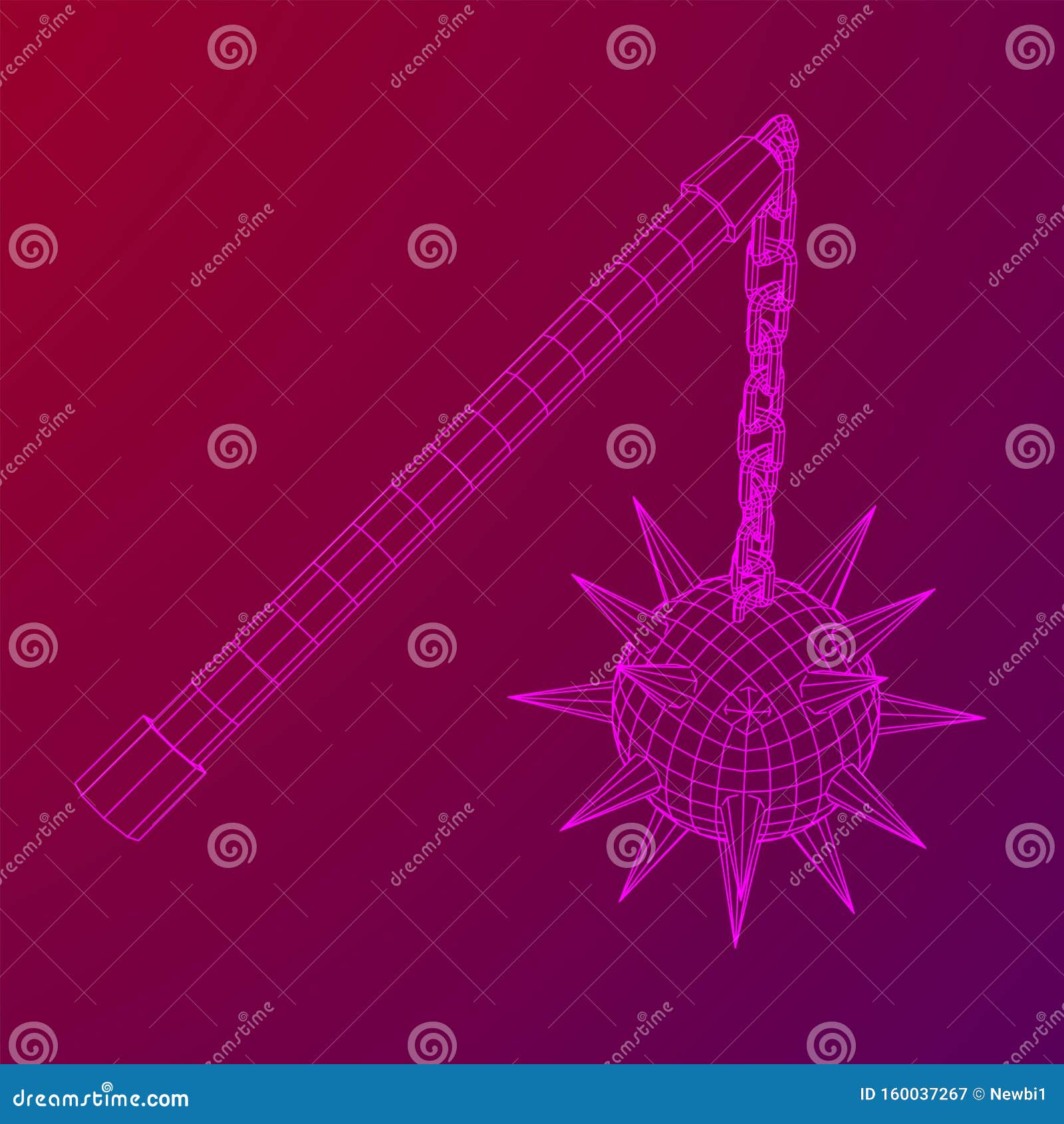 Medieval Chained Mace Ball. Stock Vector - Illustration of antique ...