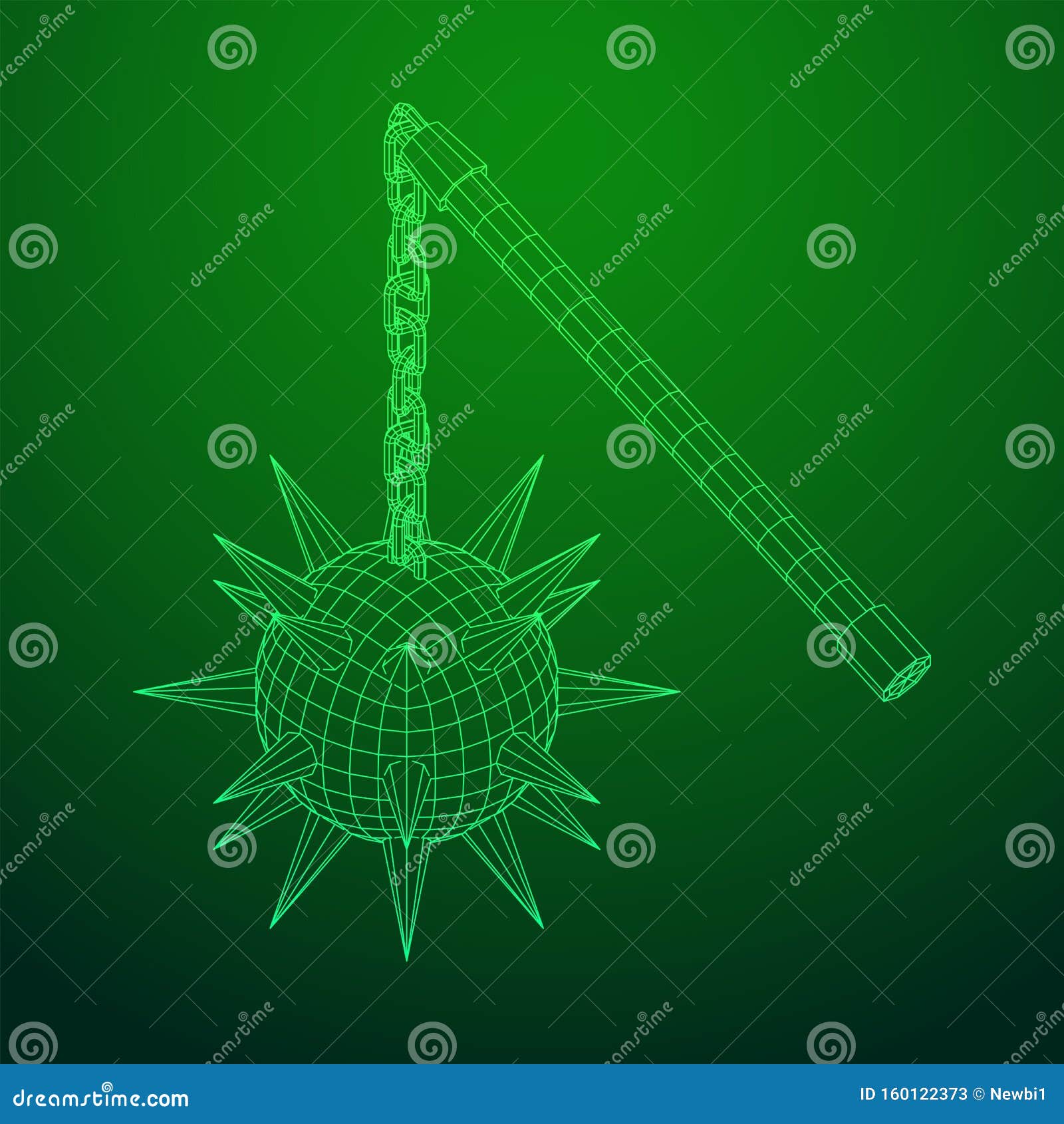 Medieval Chained Mace Ball. Stock Vector - Illustration of bloody ...