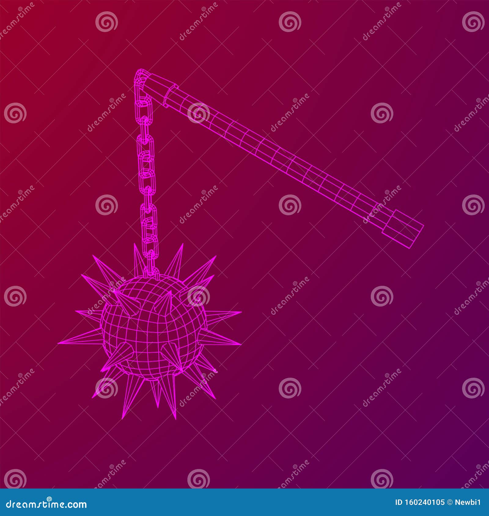 Medieval Chained Mace Ball. Stock Vector - Illustration of mace, club ...