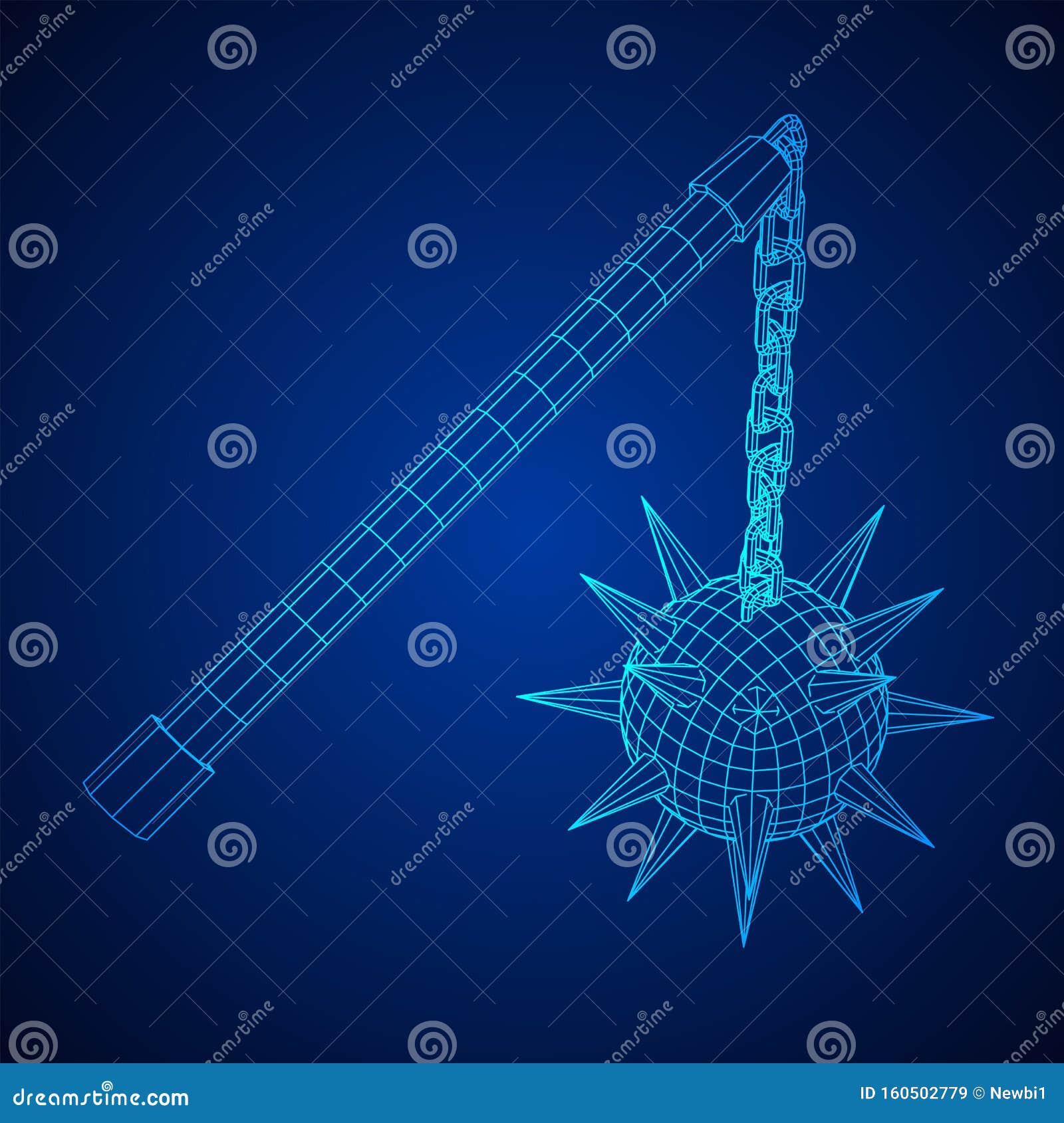 Medieval Chained Mace Ball. Vector Illustration | CartoonDealer.com ...
