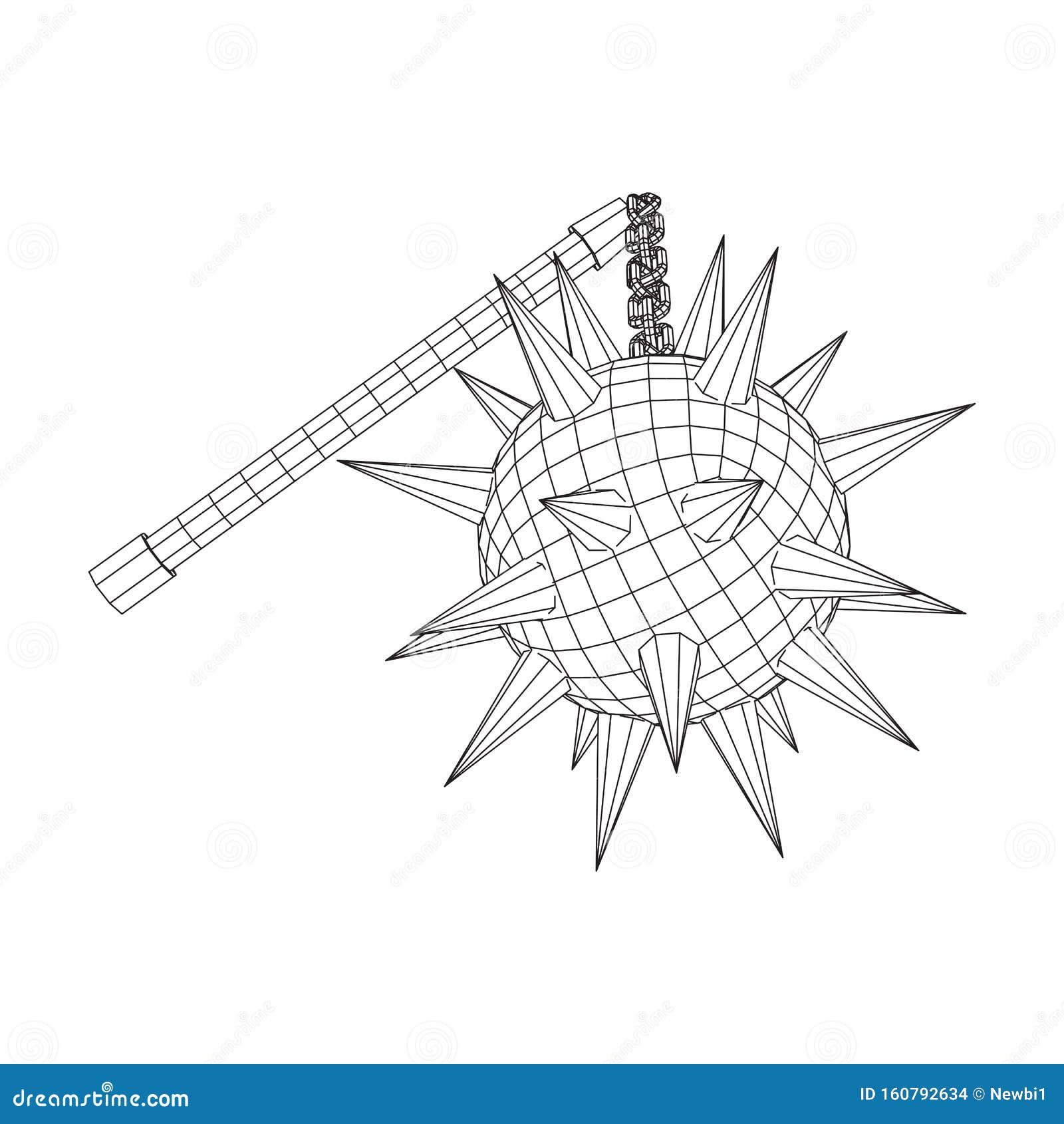 Medieval Chained Mace Ball. Stock Vector - Illustration of middle ...
