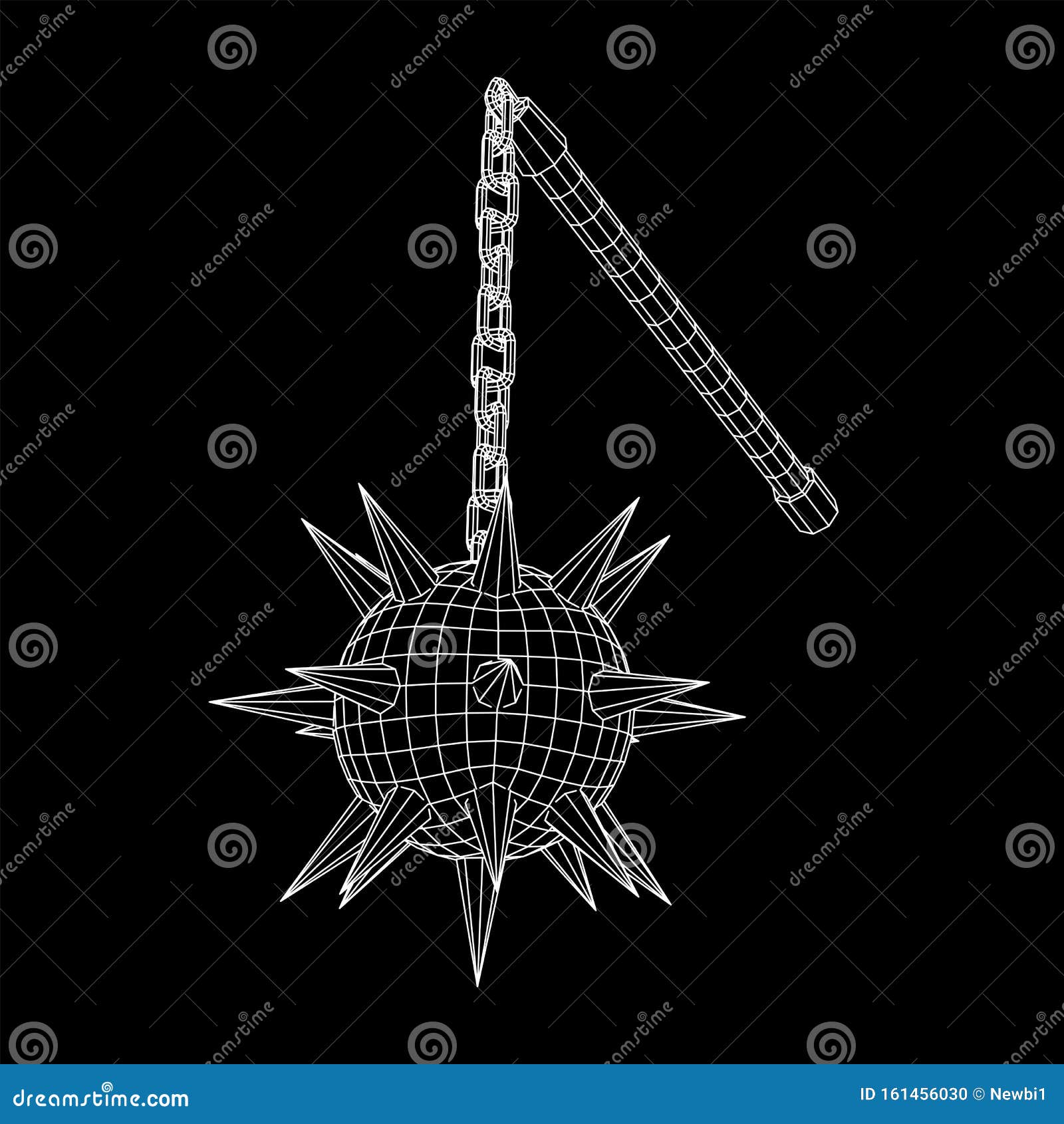 Set Medieval Chained Mace Ball, Castle, Wooden Four-wheel Cart And Bale ...