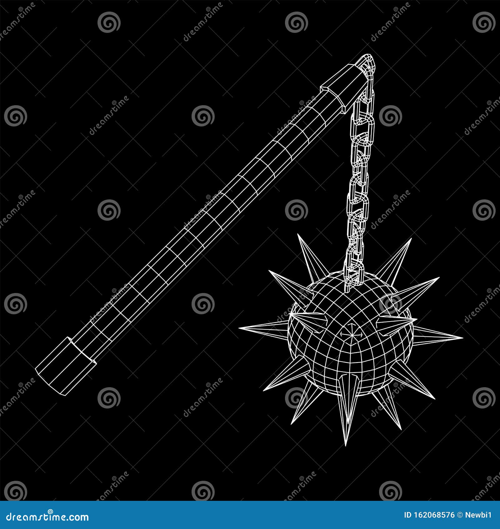 Medieval Chained Mace Ball. Vector Illustration | CartoonDealer.com ...