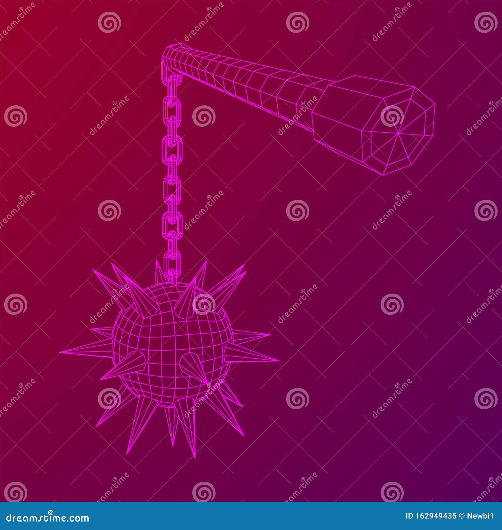 Medieval Chained Mace Ball. Stock Vector - Illustration of flails ...