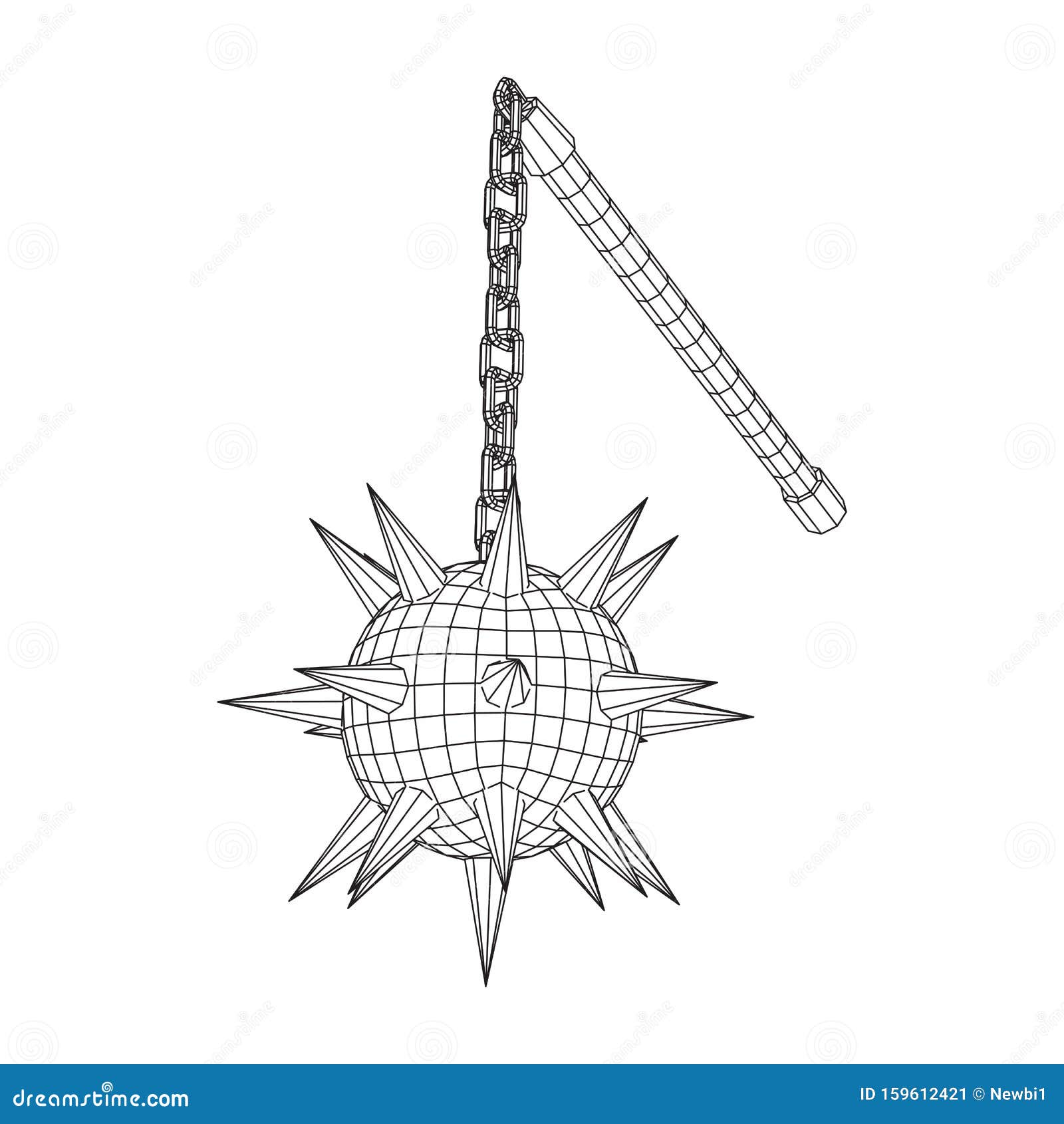 Medieval Chained Mace Ball. Vector Illustration | CartoonDealer.com ...