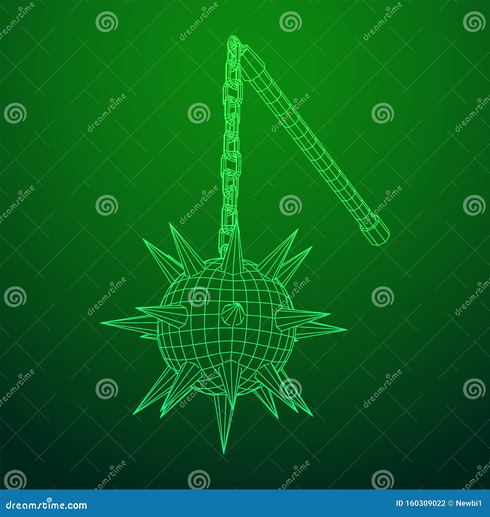 Medieval Chained Mace Ball. Stock Vector - Illustration of fight, gore ...