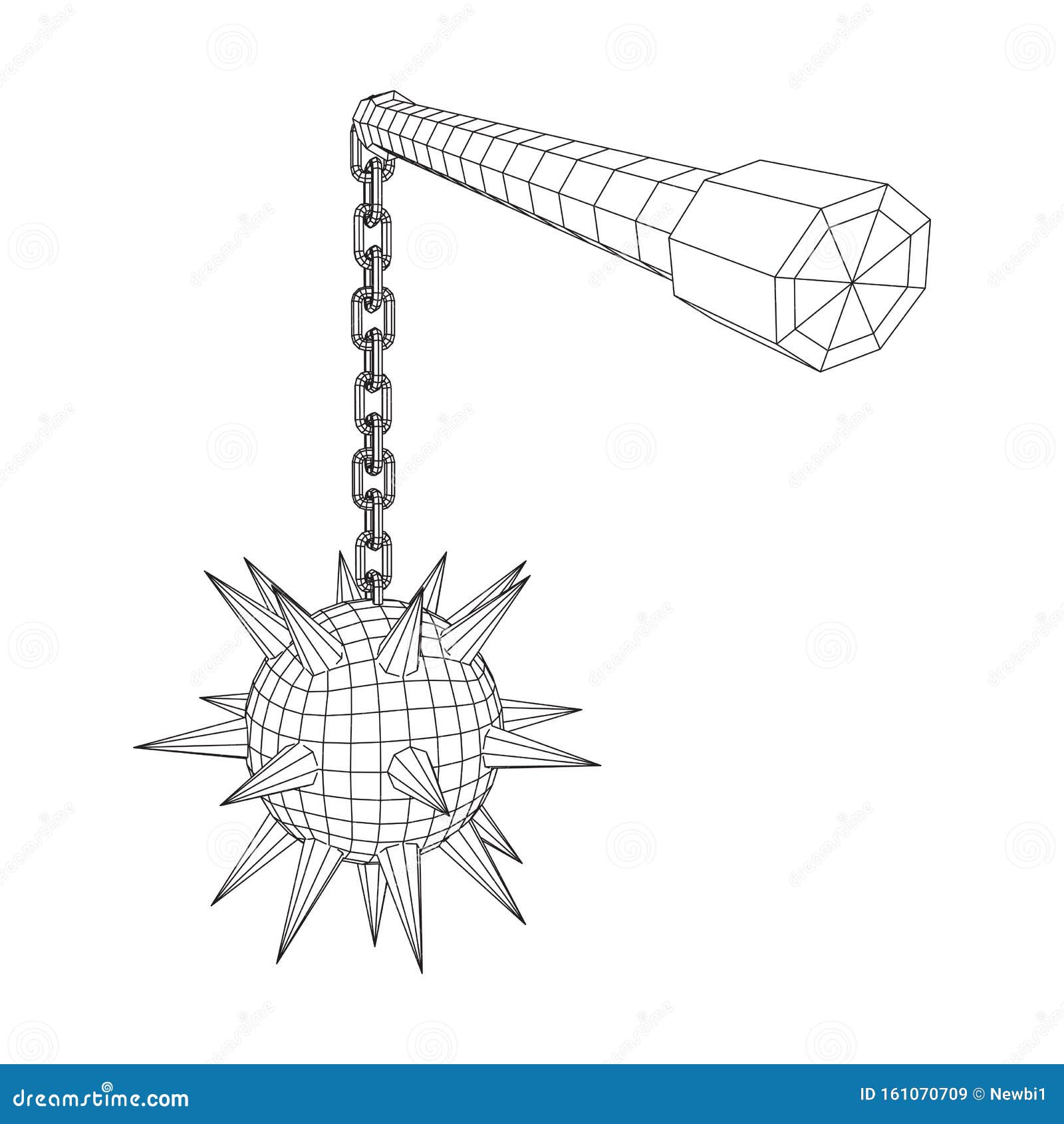Medieval Chained Mace Ball. Vector Illustration | CartoonDealer.com ...