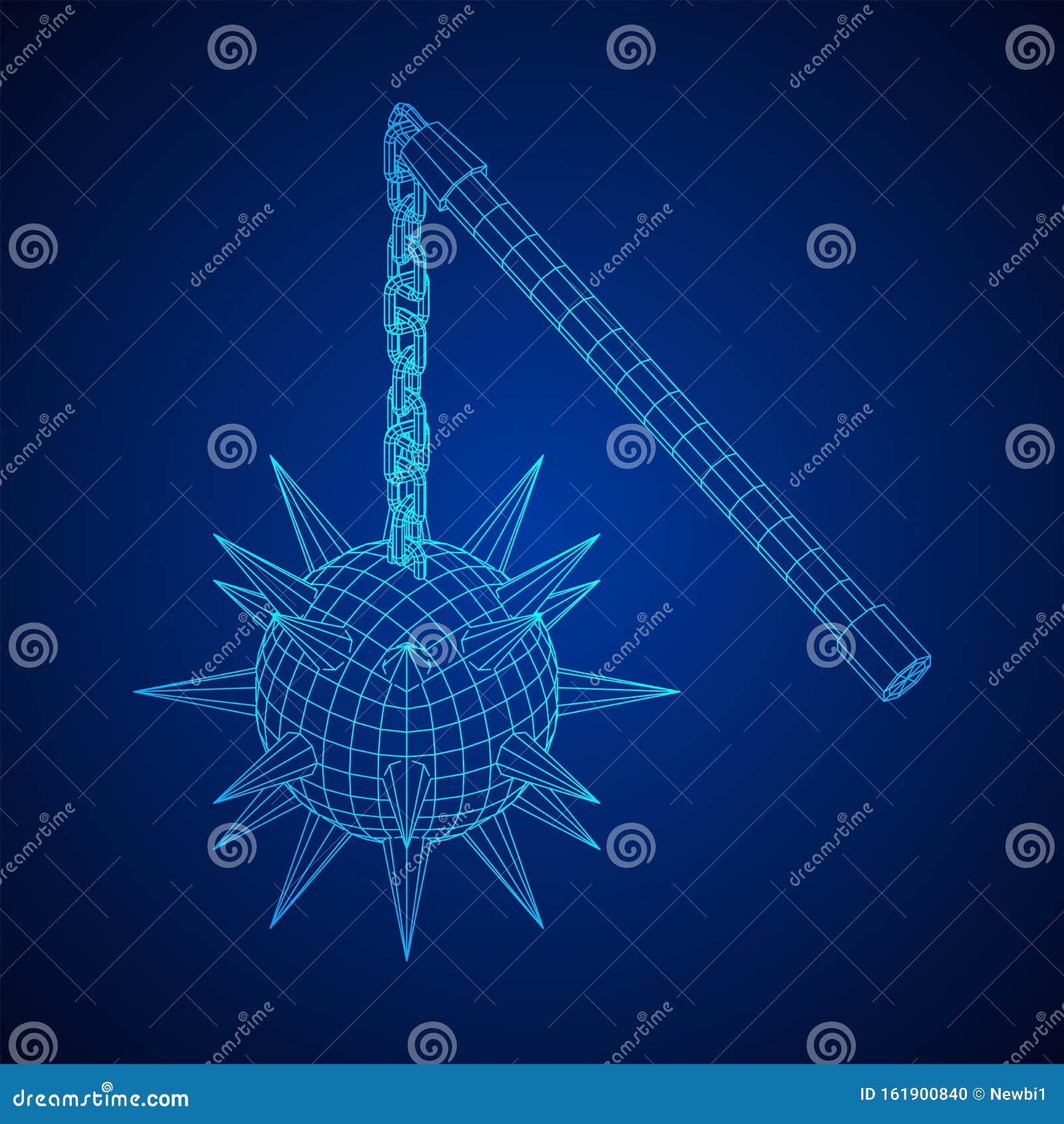 Medieval Chained Mace Ball. Vector Illustration | CartoonDealer.com ...