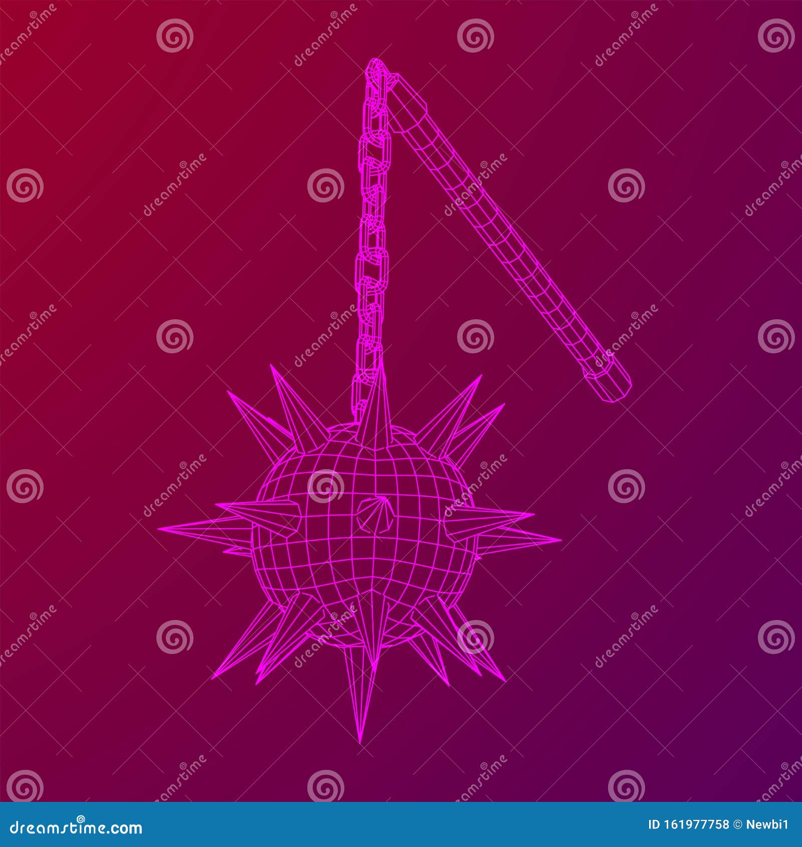Medieval Chained Mace Ball. Vector Illustration | CartoonDealer.com ...