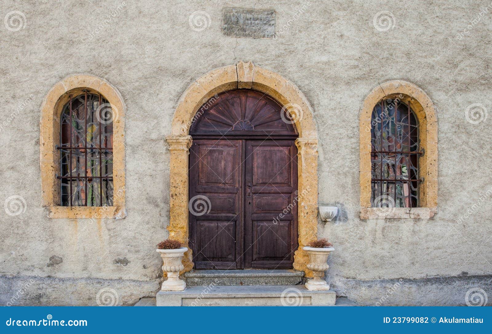 Medieval Chapel Doors and Windows Stock Photo - Image of closed ...