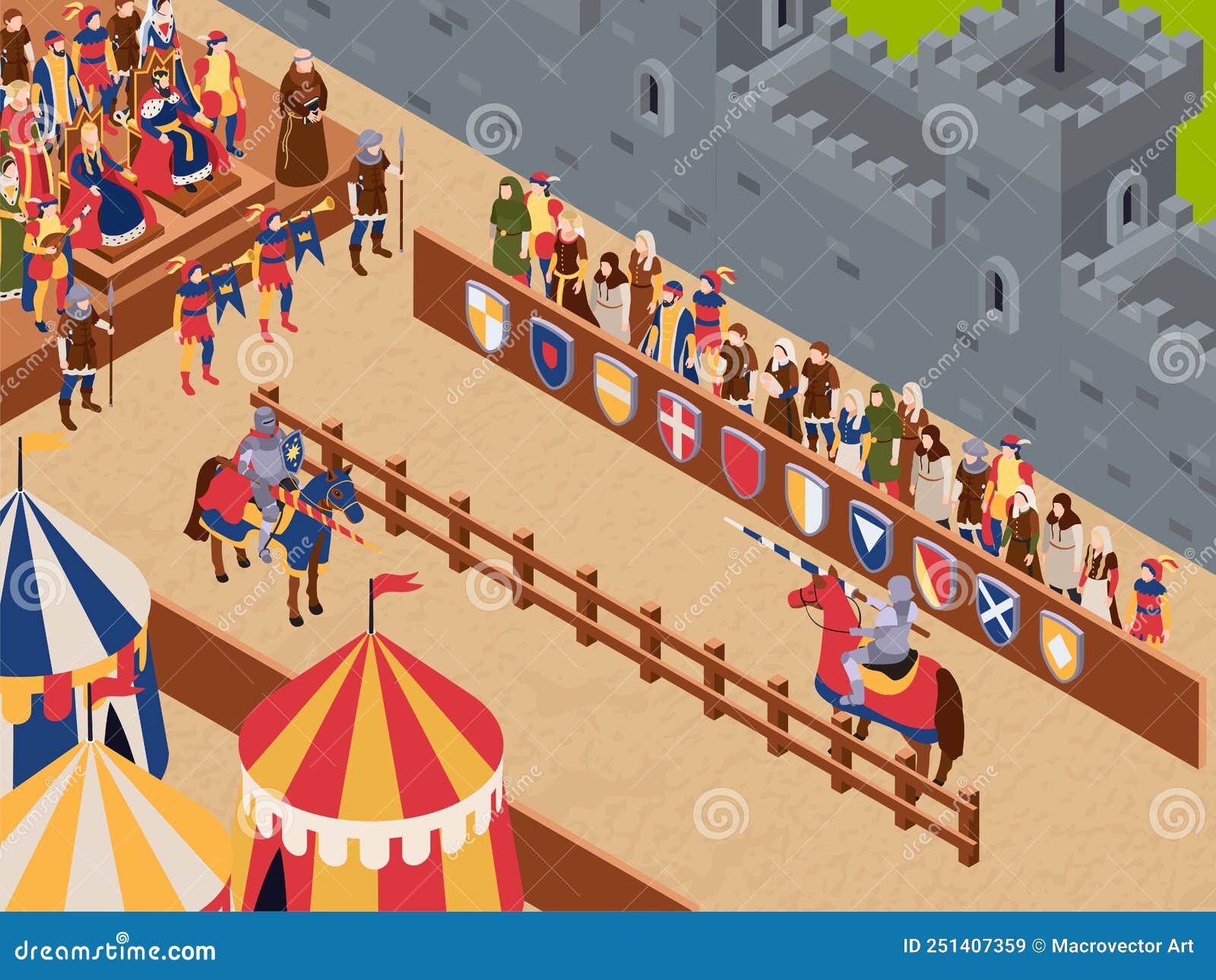 Medieval Characters Composition Stock Vector - Illustration of cover ...