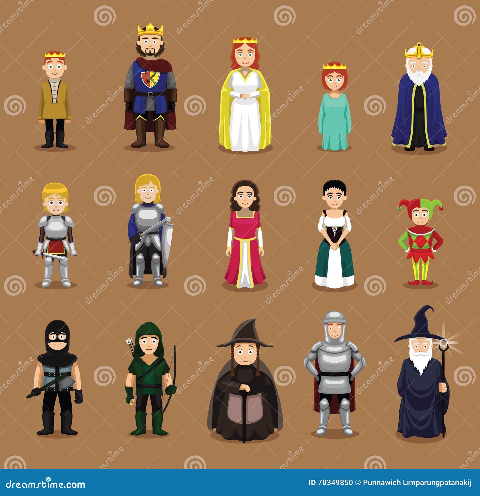 Medieval Characters Set Cartoon Vector Illustration Stock Vector ...