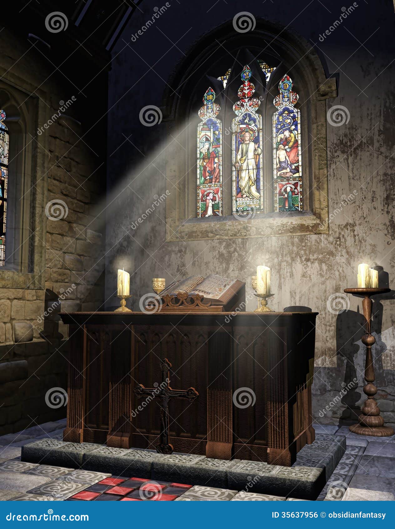 Medieval church altar stock illustration. Illustration of altar - 35637956