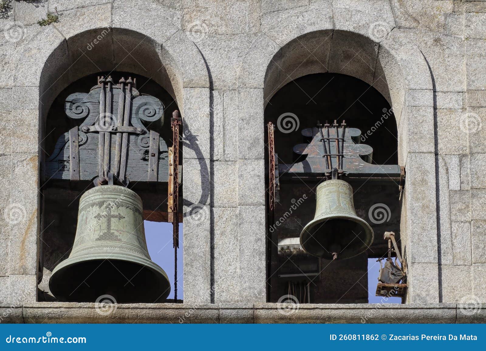 Medieval Church Old Bronze Bells Stock Photo - Image of christianity ...