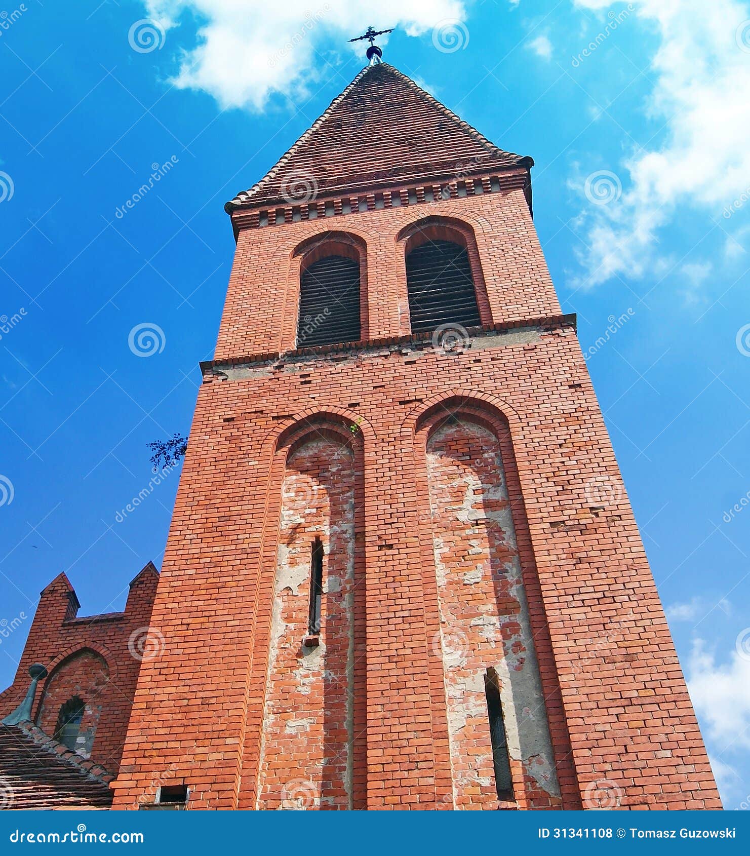 Medieval Church in Piaski - Grudziadz Stock Photo - Image of grass ...