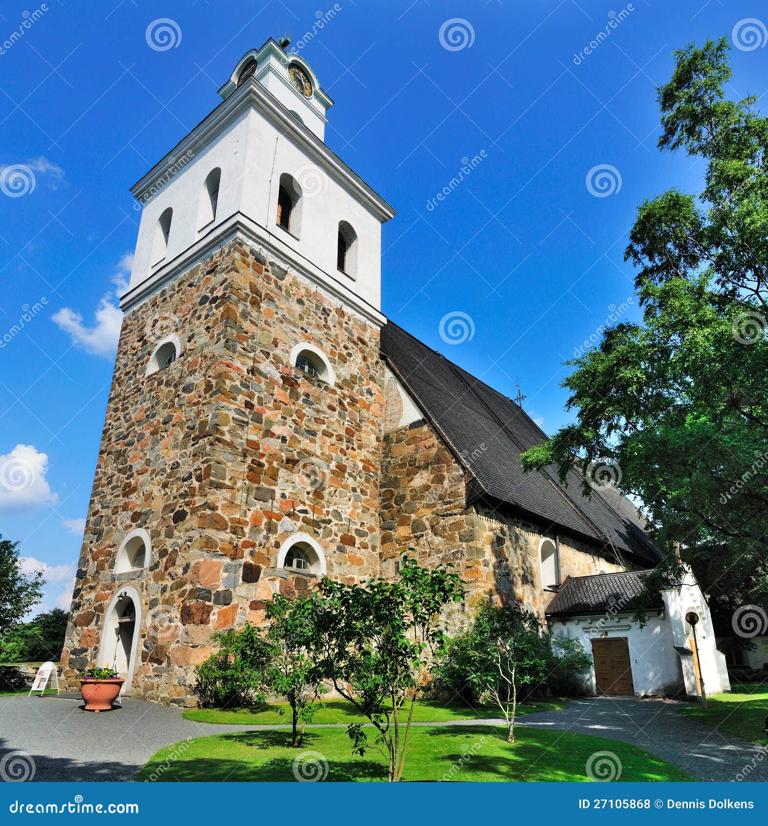 Old Medieval Church With Tower, Gothic Architecture Stock Photography ...