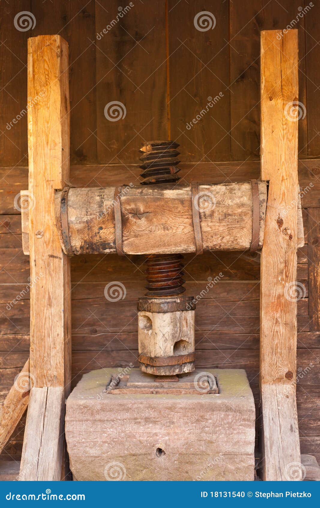 Medieval cider press stock photo. Image of weathered - 18131540