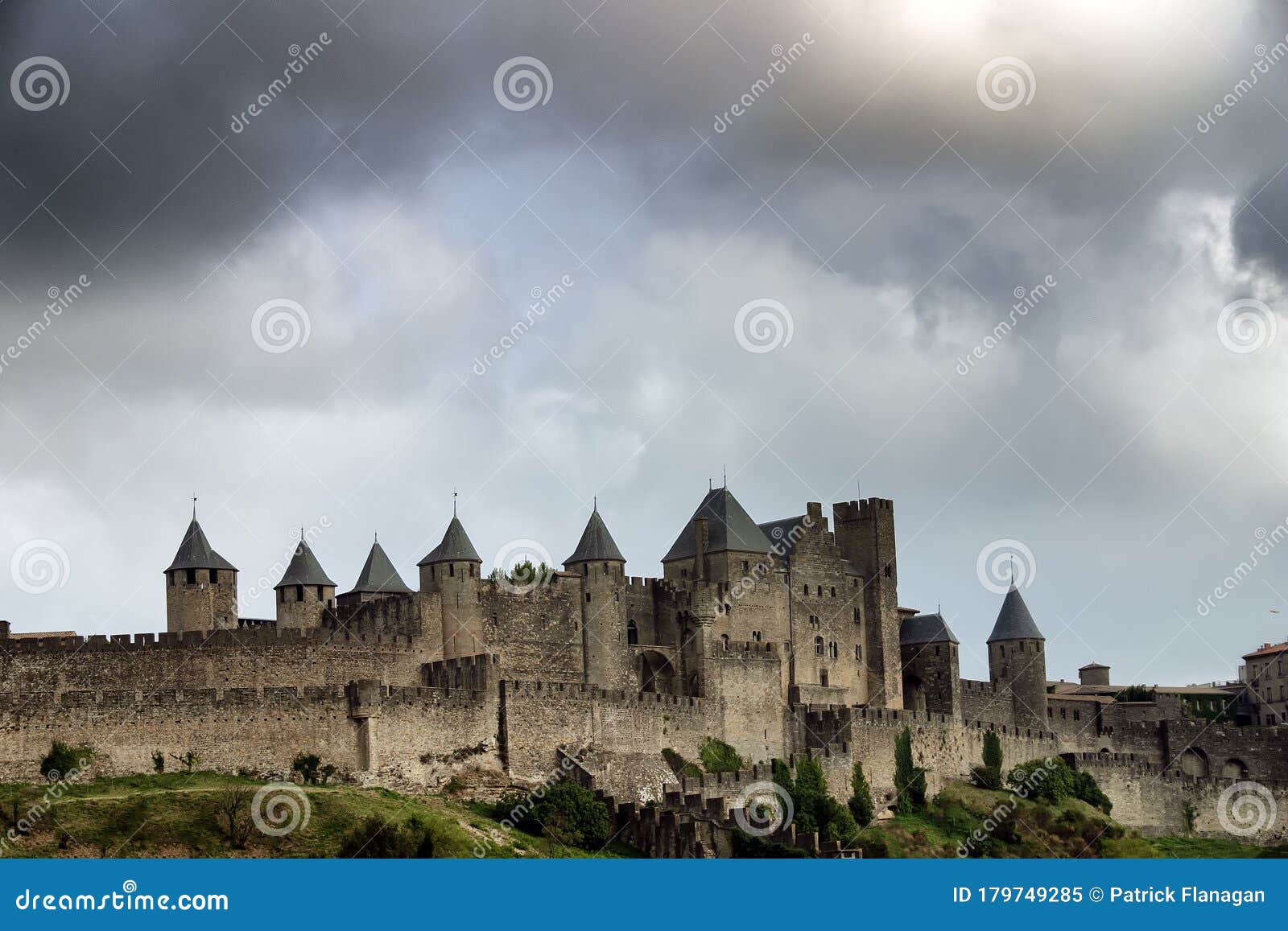 Medieval Citadel of Carcassonne Stock Image - Image of historic, famous ...