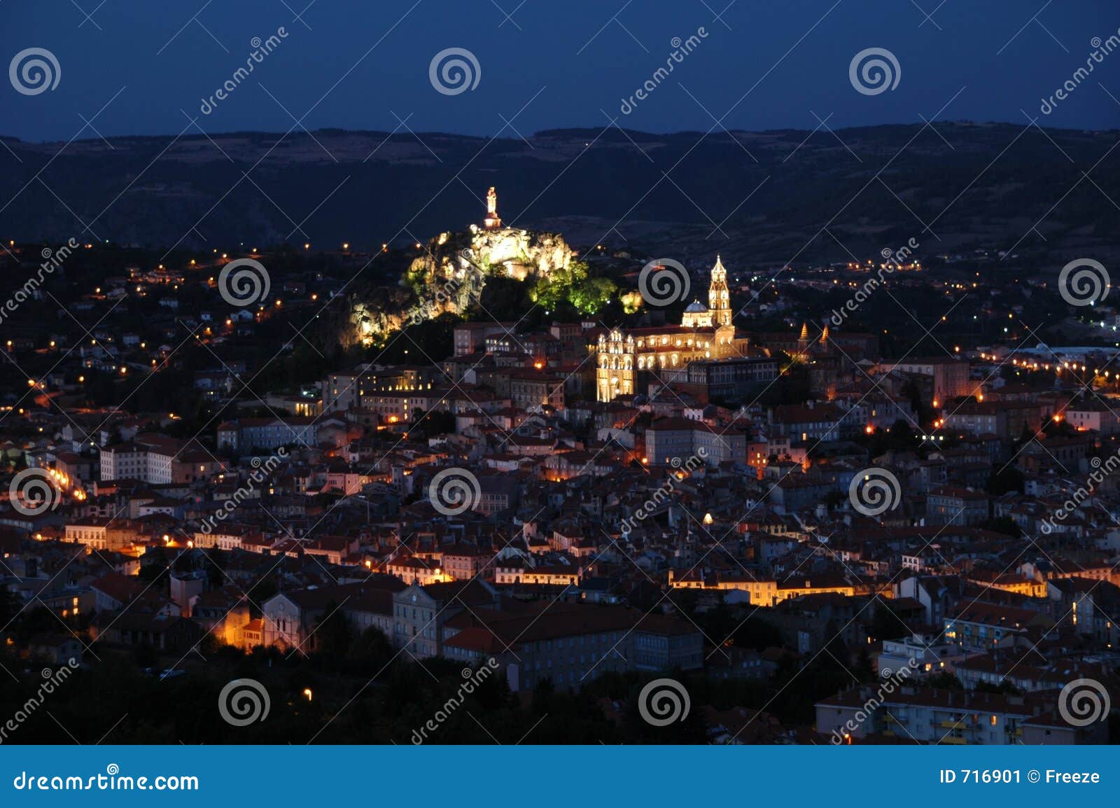 Medieval city by night stock image. Image of european, buildings - 716901