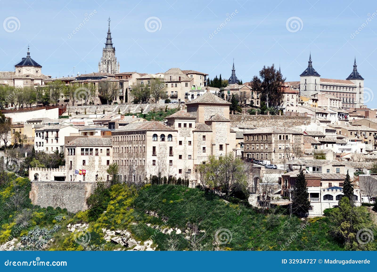 Medieval City Toledo, Spain Stock Image - Image of blue, architecture ...