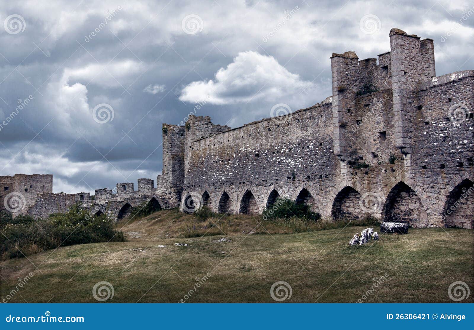 Medieval city wall defence stock image. Image of intimidating - 26306421
