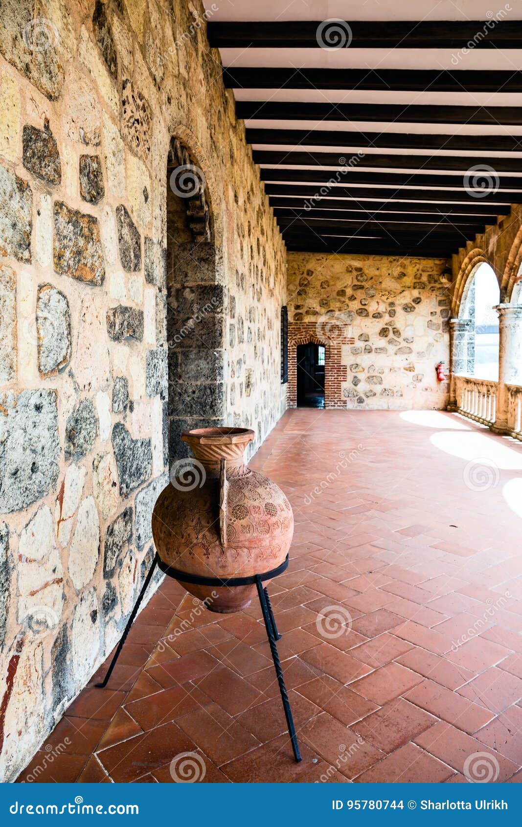Medieval Clay Vase In The Castle Gallery. Stock Photography ...