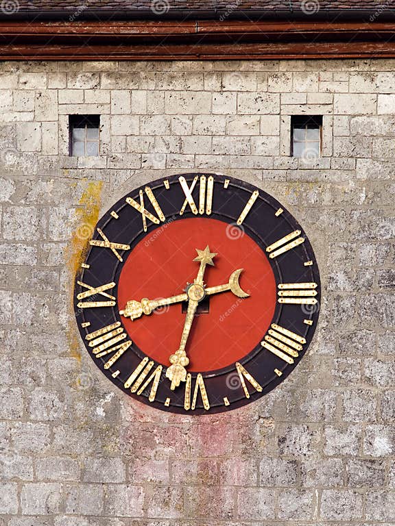 Medieval clock face stock image. Image of hand, time - 26417875
