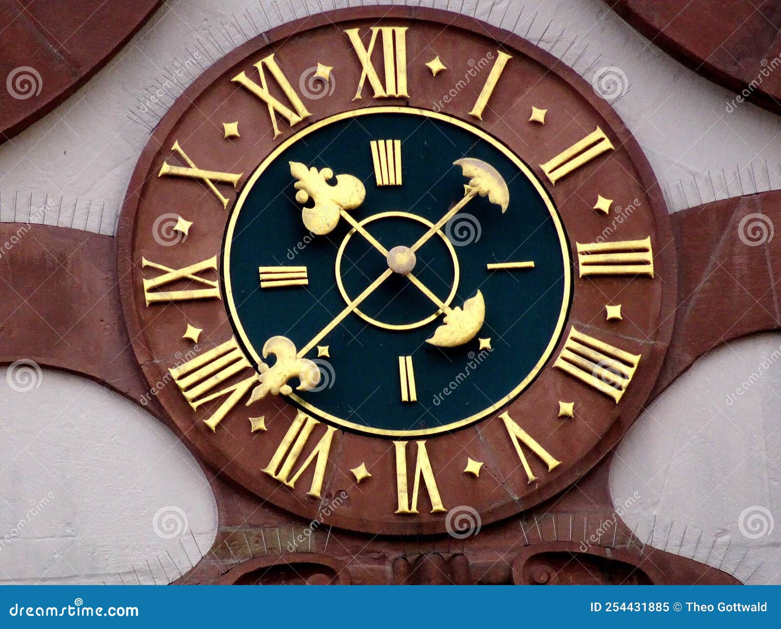 Medieval Clock stock image. Image of decorative, gold - 254431885