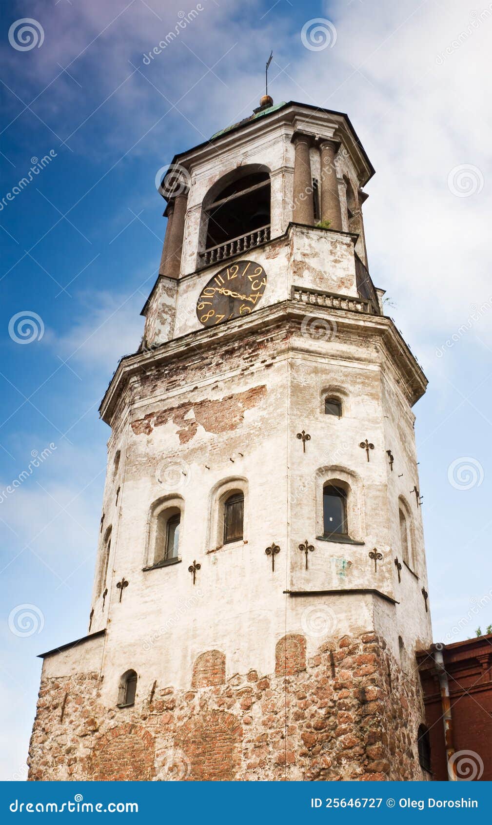 Medieval Clock Tower in Vyborg Stock Image - Image of area, culture ...