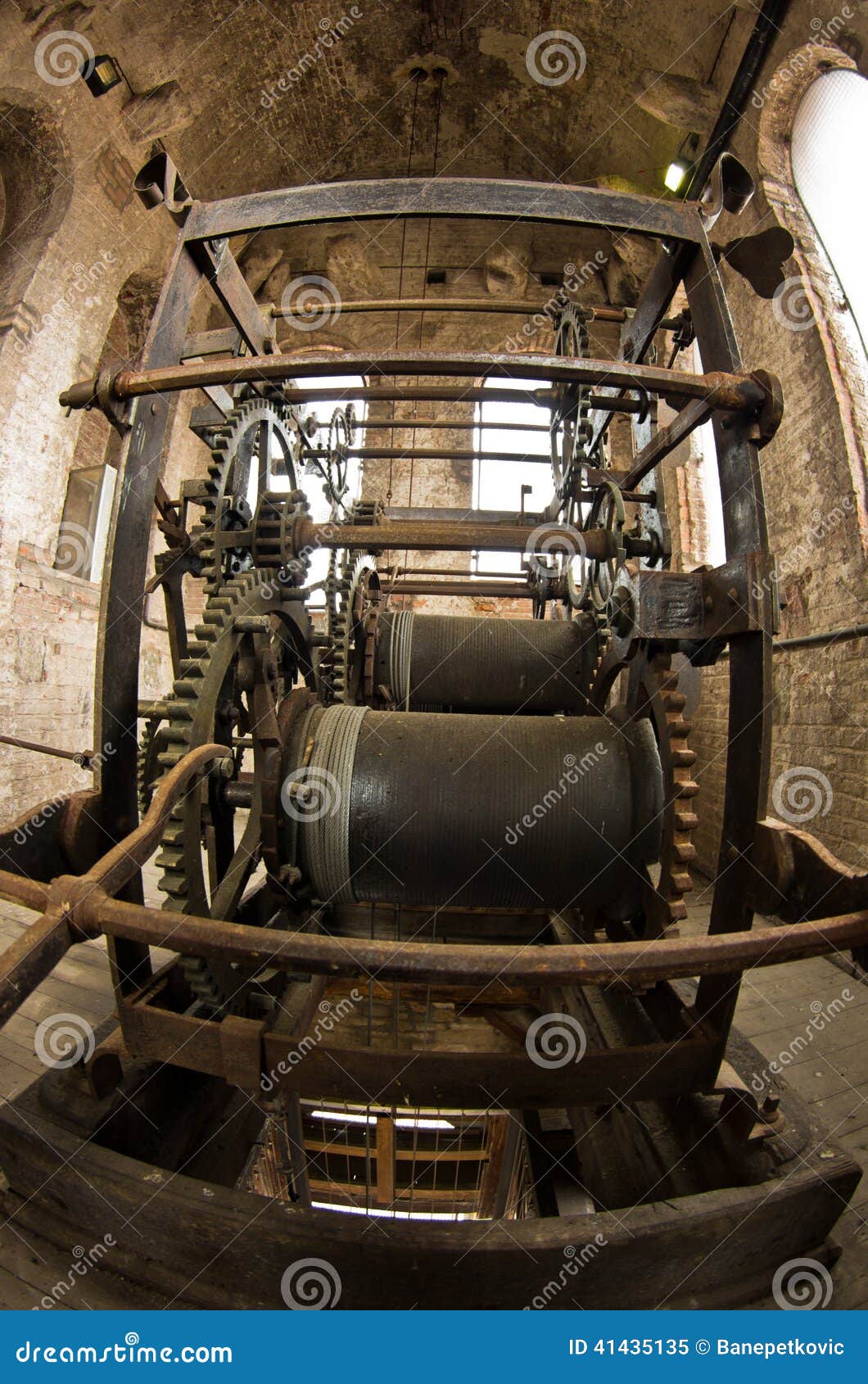 Medieval Clockwork in a Clock Tower at Lucca, Tuscany Stock Image ...