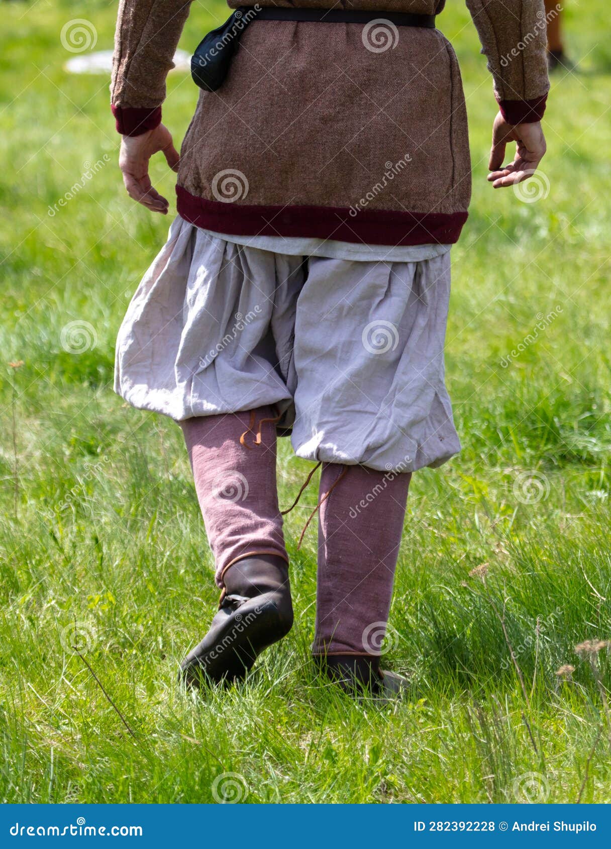 Medieval Clothes on a Man Back View Stock Photo - Image of people ...