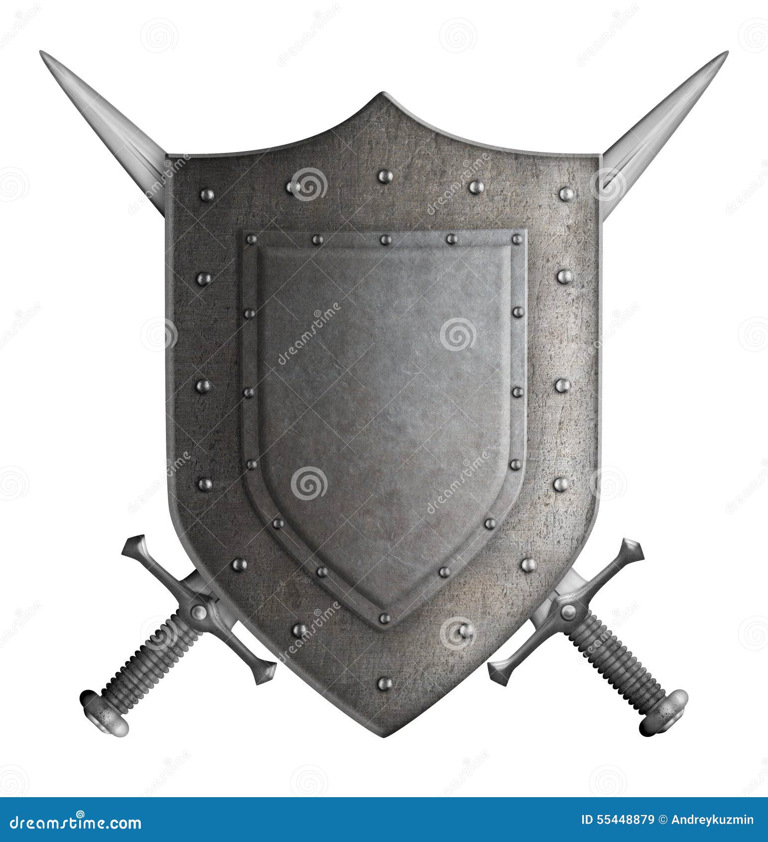 Medieval Coat of Arms Knight Shield and Two Swords Stock Image - Image ...