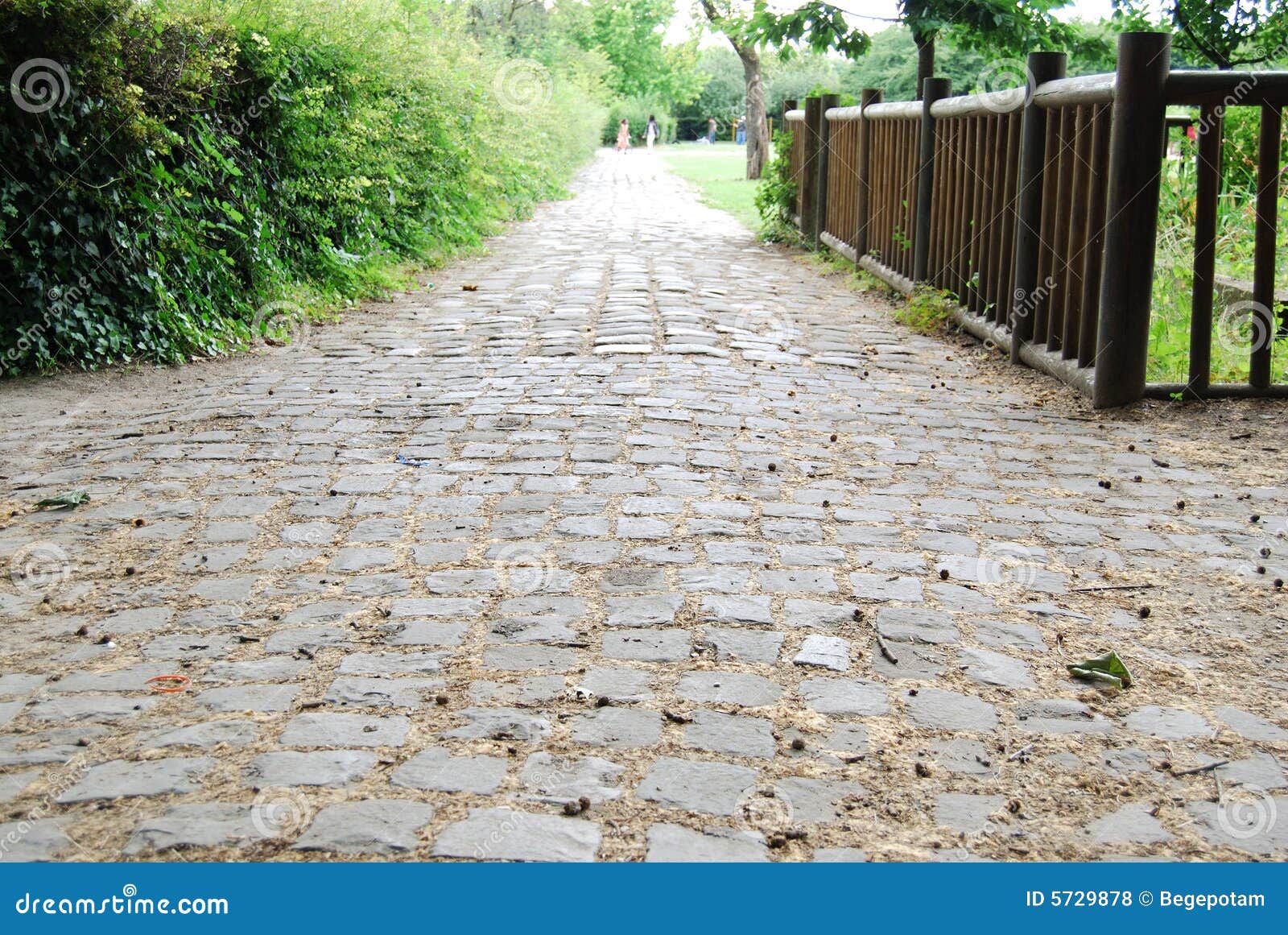 Medieval Cobblestone Footpath in Saint Denis Park Stock Photo - Image ...