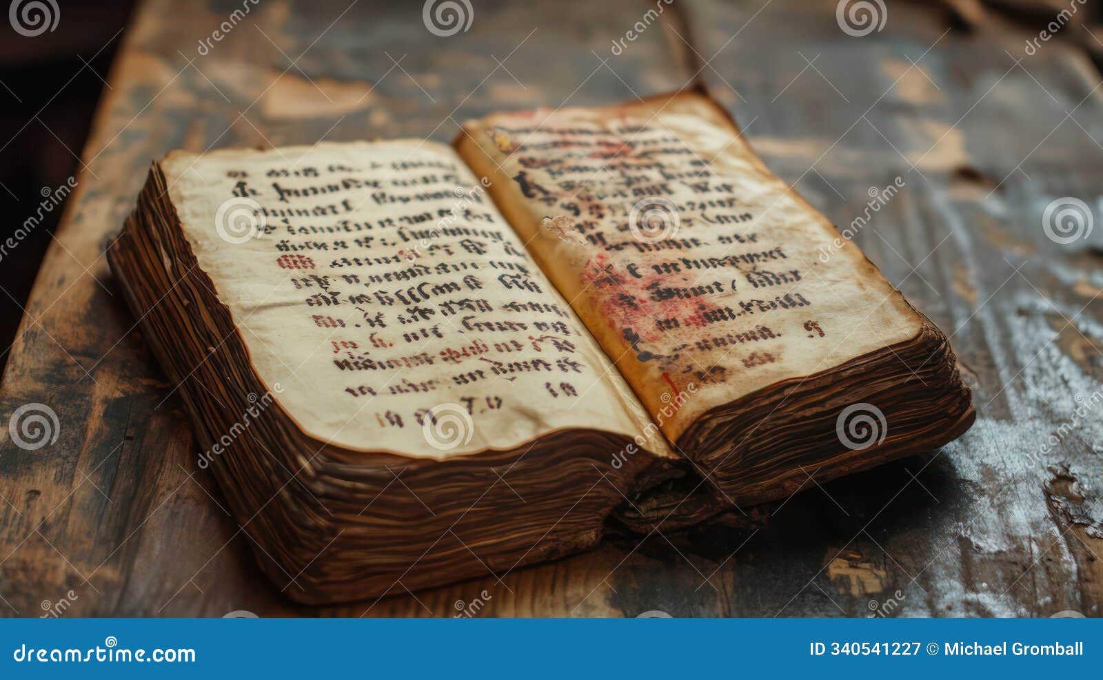 Medieval Codex Created with Generative AI. Old Book with Opened Pages ...