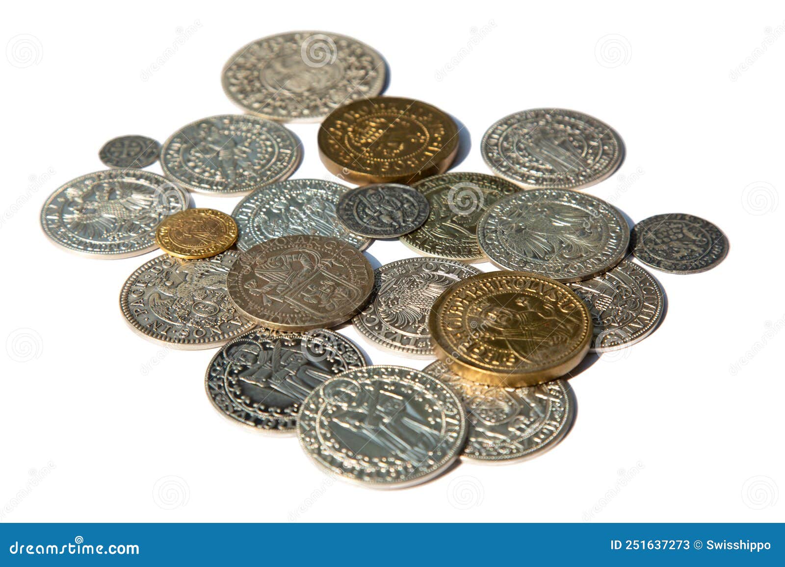 Medieval coins stock image. Image of crown, cash, culture - 251637273