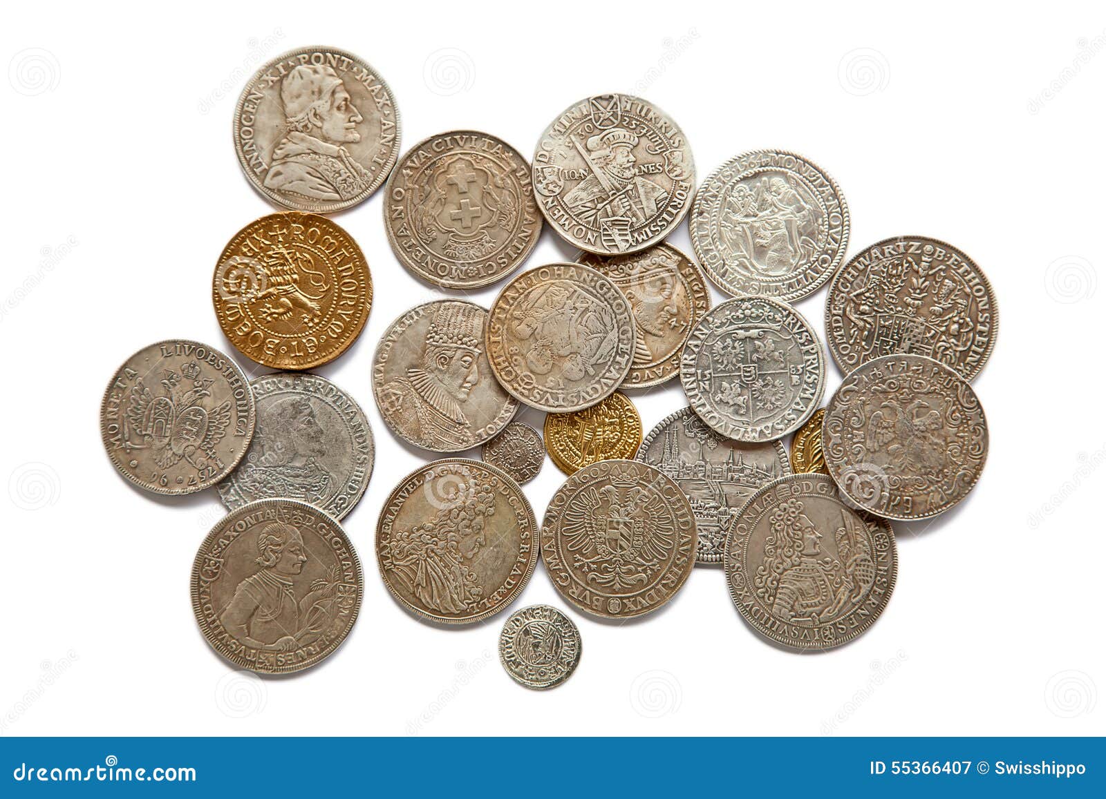 Medieval coins stock image. Image of discovery, gold - 55366407