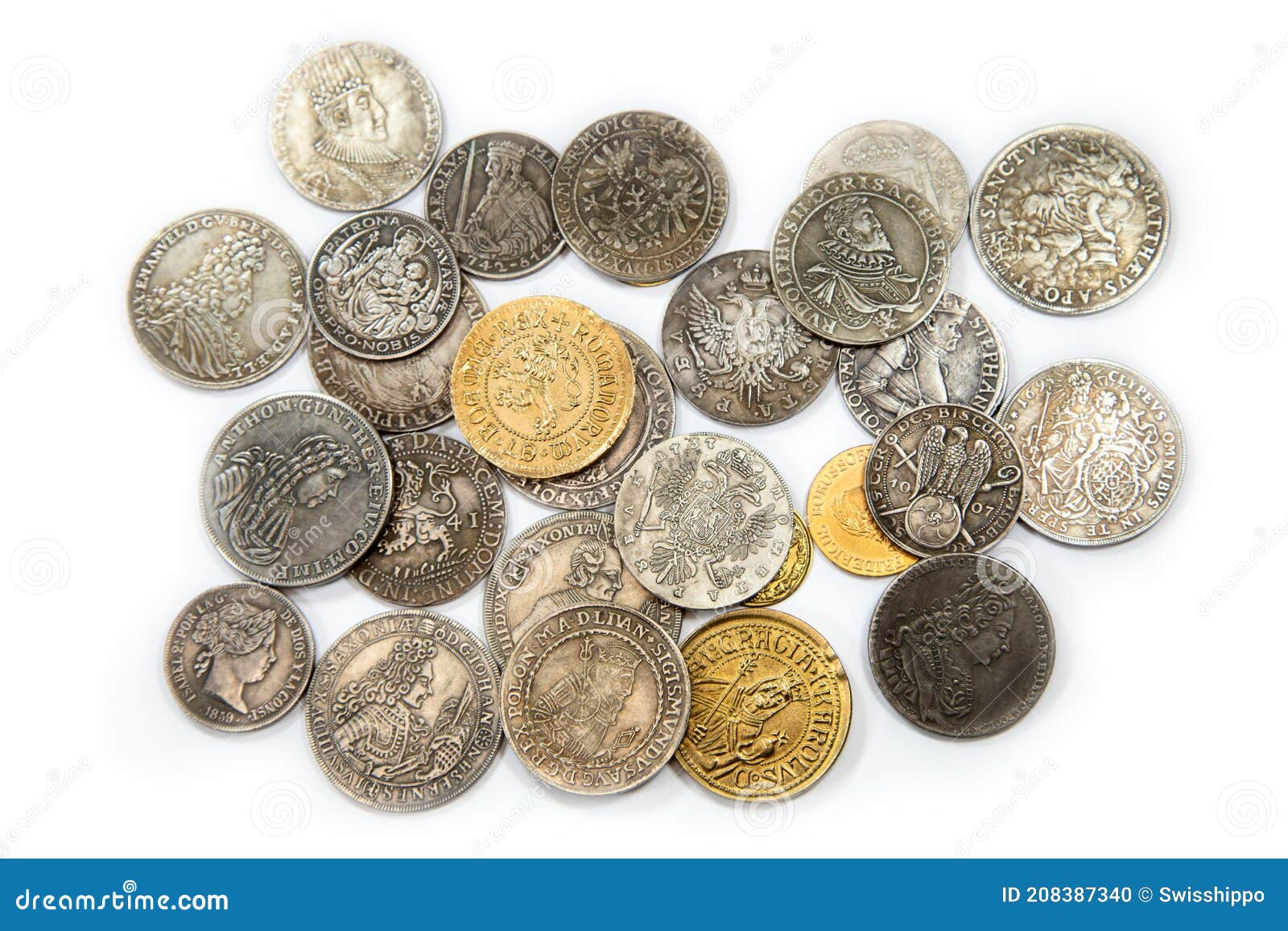 Medieval Coins on the White Stock Photo - Image of fine, europe: 208387340