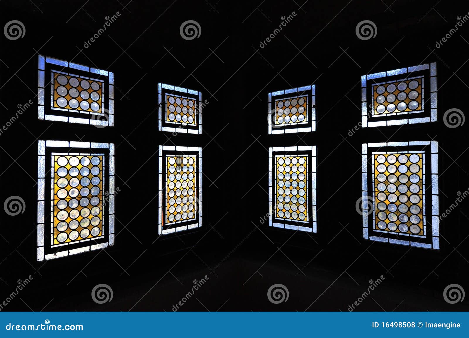 Medieval Colorful Windows:Hunedoara Castle,Romania Stock Photo - Image ...