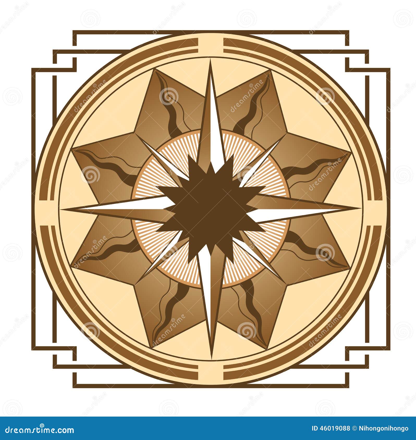 Medieval compass stock vector. Illustration of arrow - 46019088