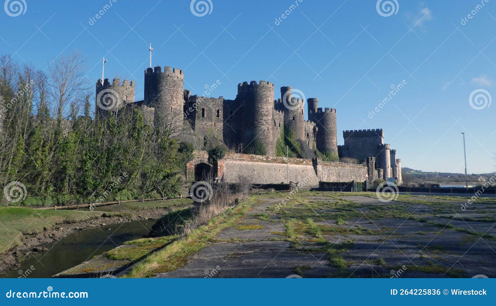 Medieval Conwy Castle in Wales Stock Photo - Image of conwy, tower ...