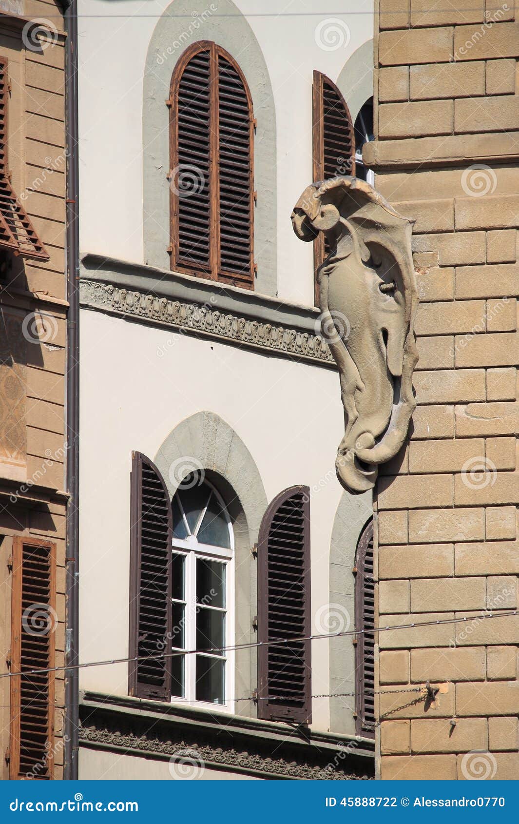 Medieval Corner in Florence Stock Photo - Image of baffles, building ...