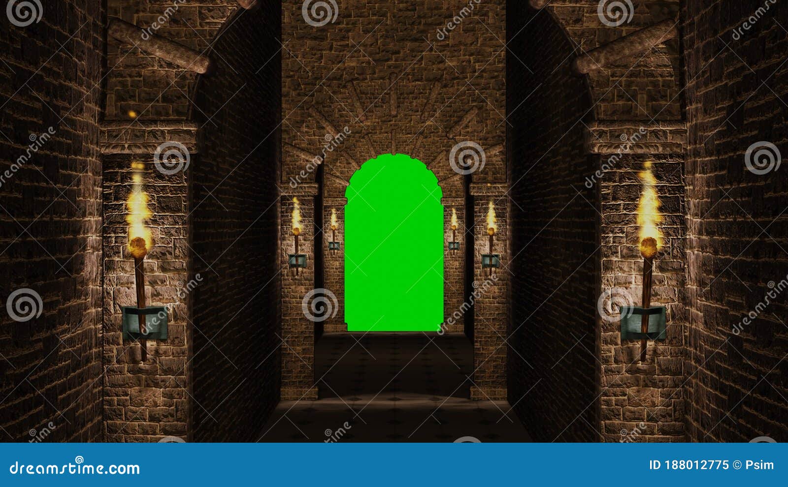 Medieval Corridor with Green Screen Stock Video - Video of halloween ...