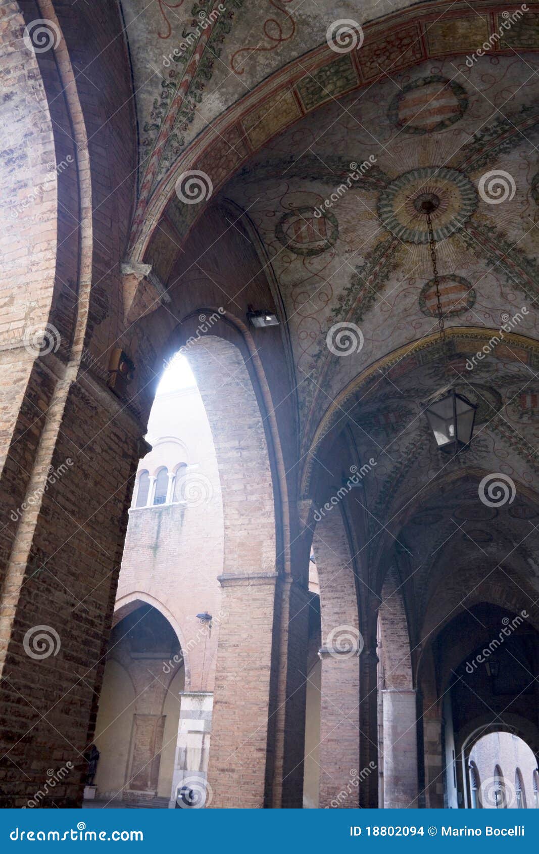 Medieval court with fresco stock photo. Image of court - 18802094