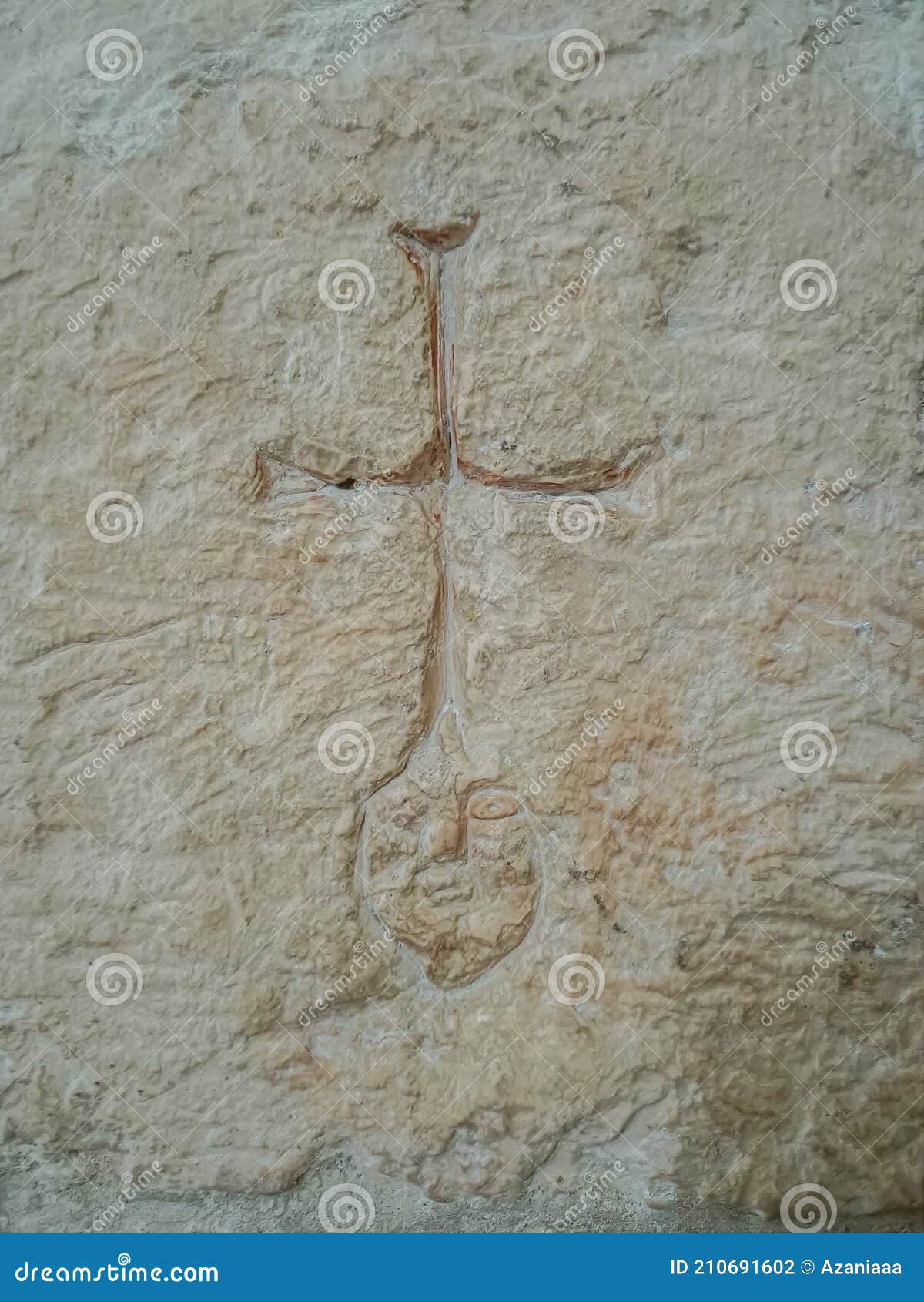 Medieval Cross on the Head of Adam in Oldest Church Stock Photo - Image ...